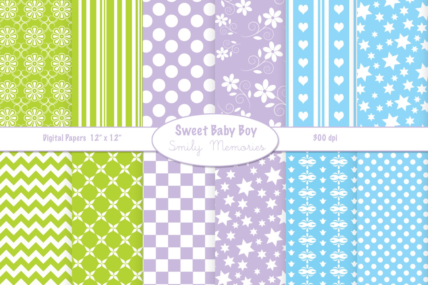 Sweet Baby Boy Printable Paper Pack 12 X 12 for - Etsy