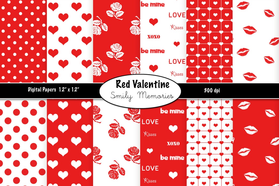 Red Valentine Paper Pack 12" X 12" for Scrapbooking, Card Design ...