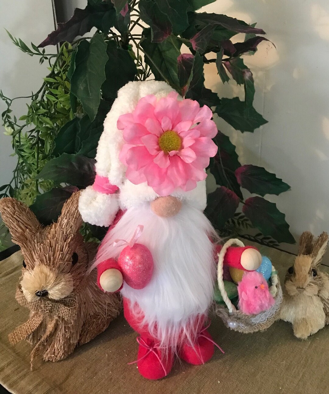 Easter Gnome, Flower Gnome, Easter Decor, Spring Decor, Spring Gnome ...