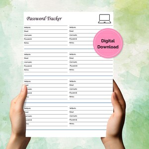 Password Tracker Digital Download, Password Keeper, Website Information ...