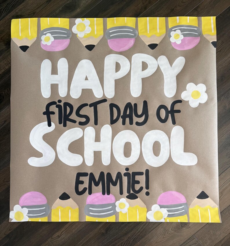 Custom BACK TO SCHOOL Hand Painted Banner - Etsy