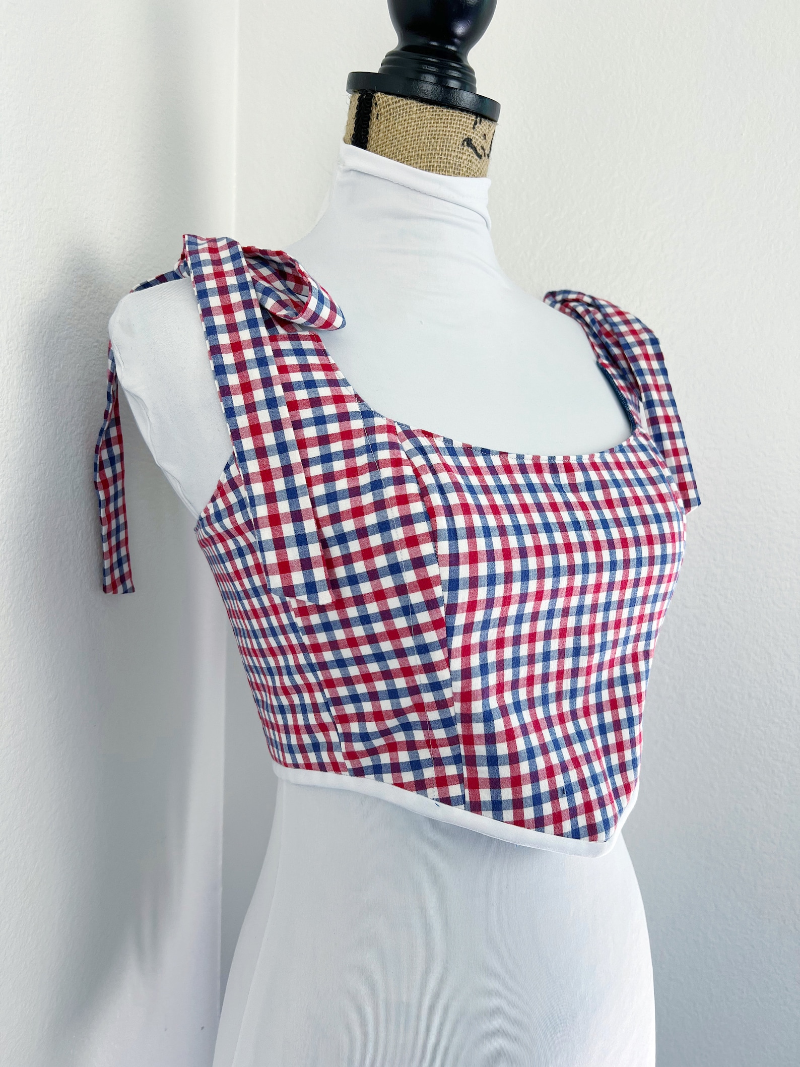 Summer Gingham Checkered Corset Crop Top Summer Plaid Crop Top Womens ...