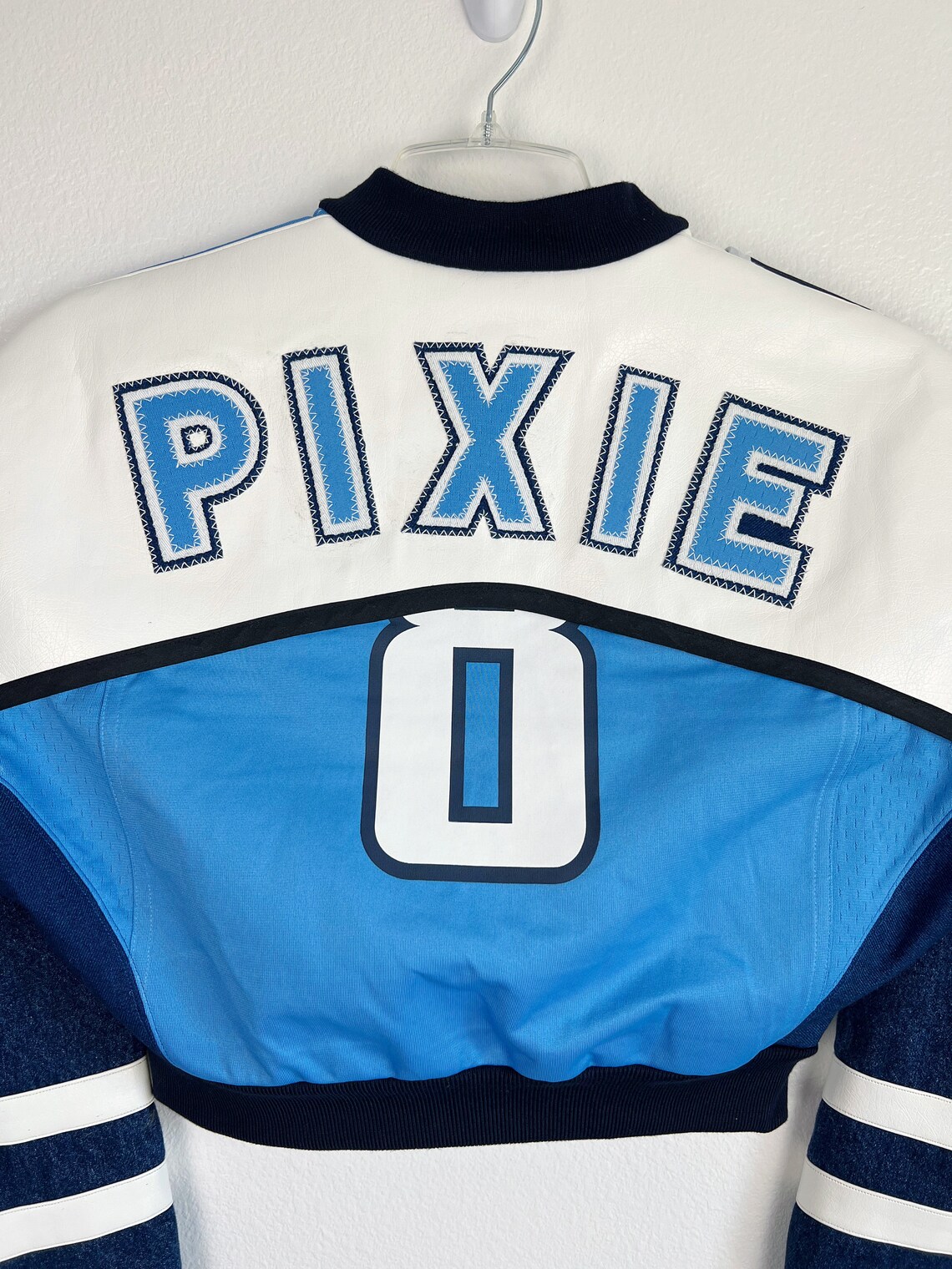 Reworked Titans Jacket – Cropped Sports Patchwork Bomber With Denim ...