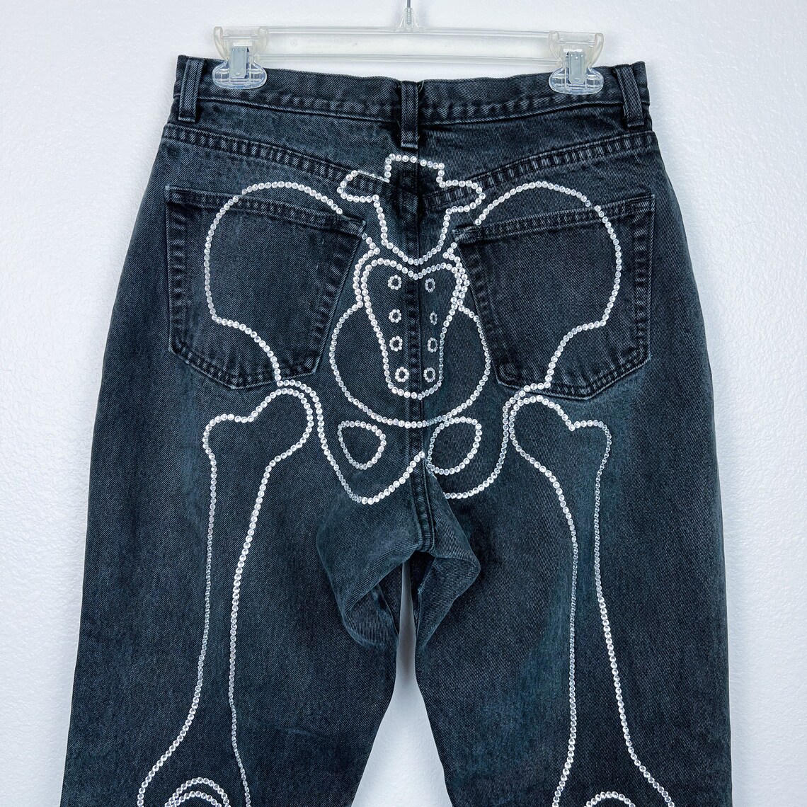 Skeleton Rhinestone Jeans Waist: 28 - Etsy