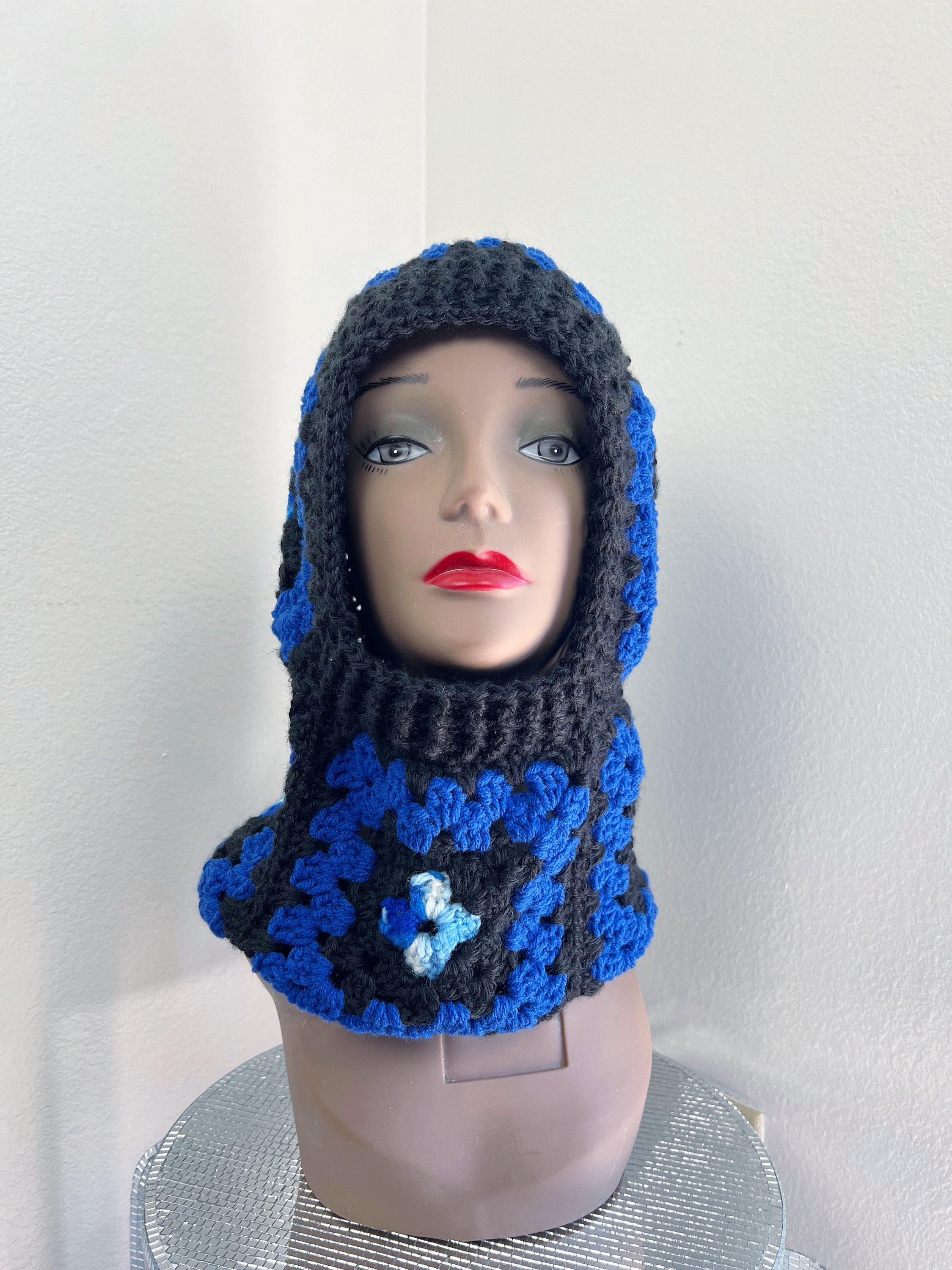 Crochet Black Balaclava Granny Square Balaclava Crochet Balaclava Hat ...