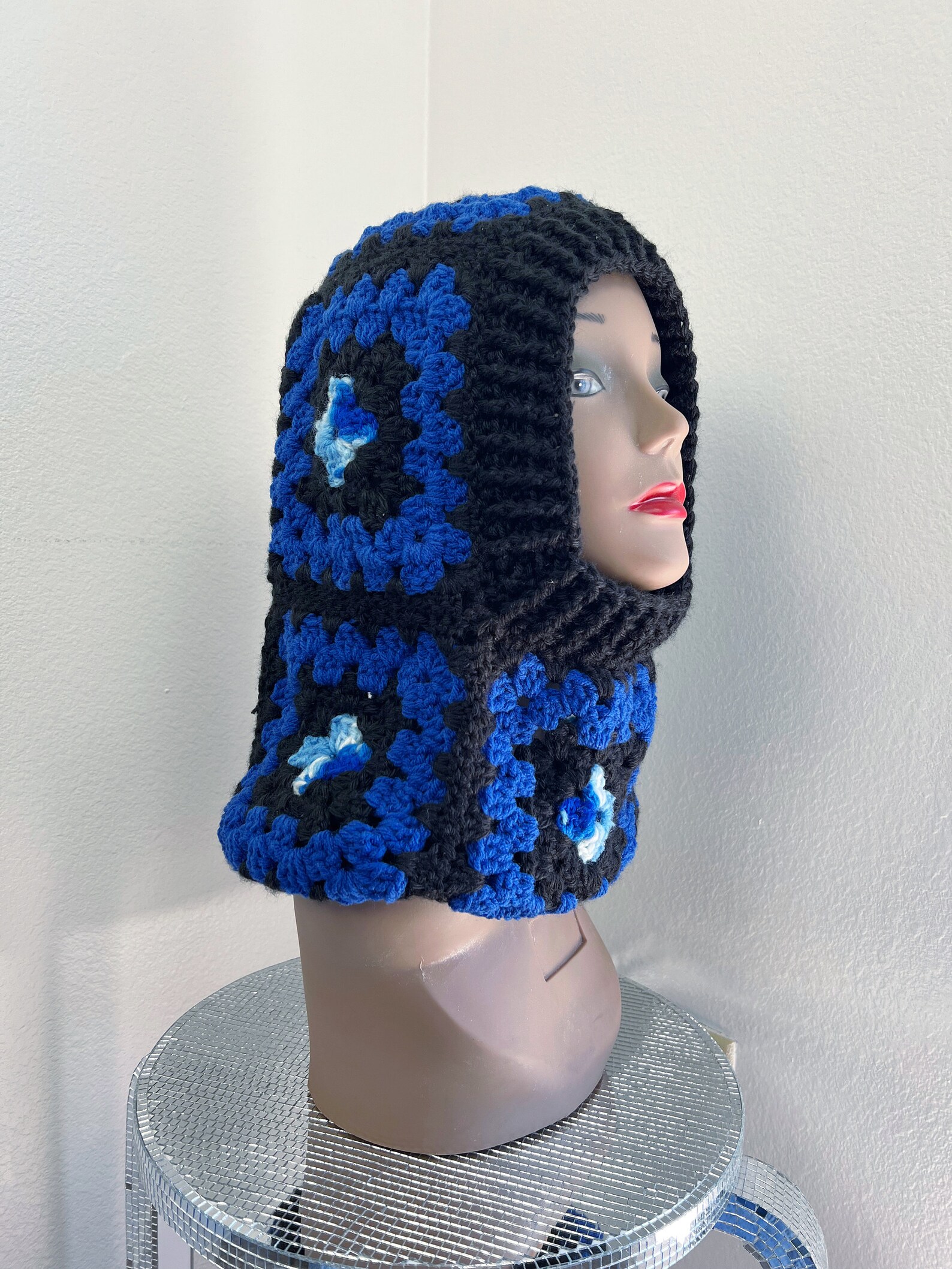 Crochet Black Balaclava Granny Square Balaclava Crochet Balaclava Hat ...
