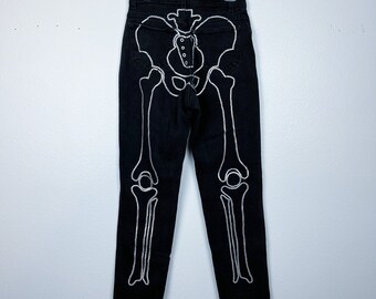Skeleton Rhinestone Jeans Waist: 28 | Etsy