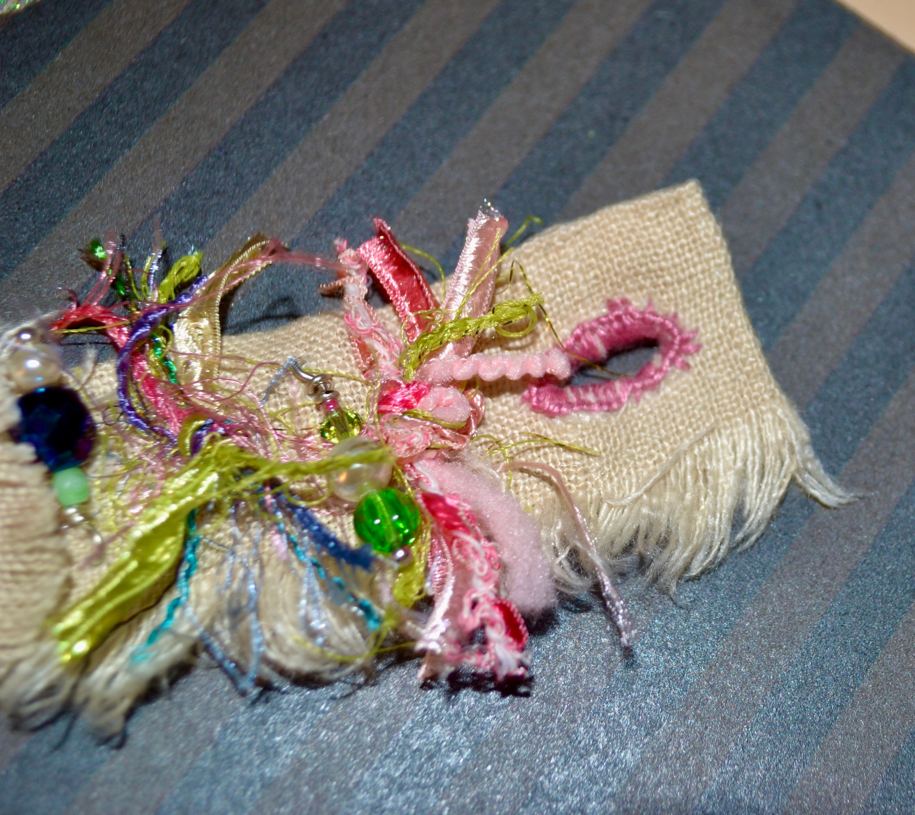 LINEN VINTAGE CUFF Bracelet Handmade Natural Linen Cuff SSWired Pearls ...