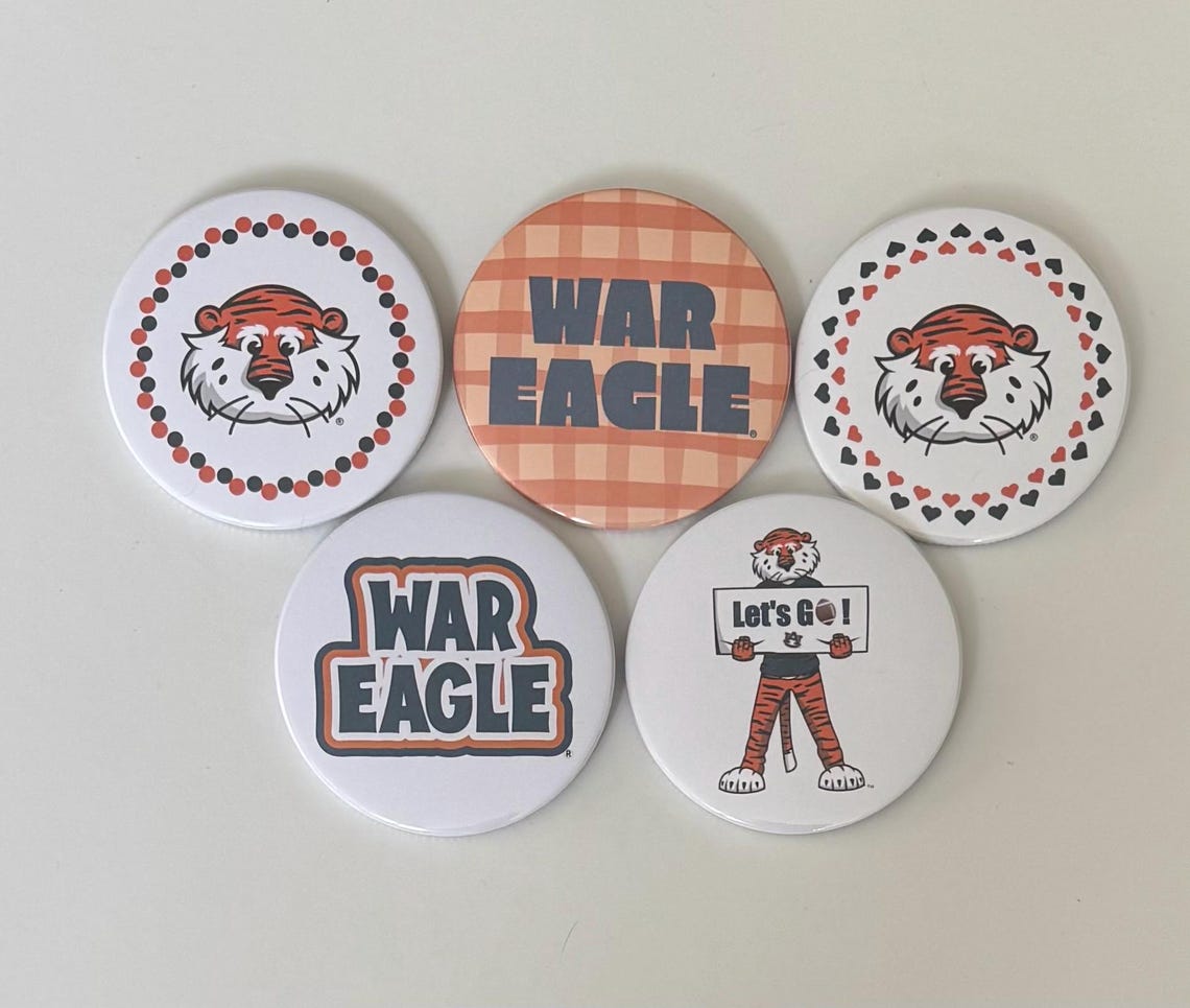 Auburn Football Buttons - 3" - Etsy