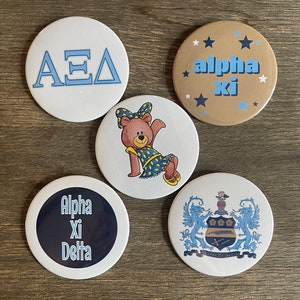 Alpha Xi Delta Button Set (5) - 3" Buttons - Etsy