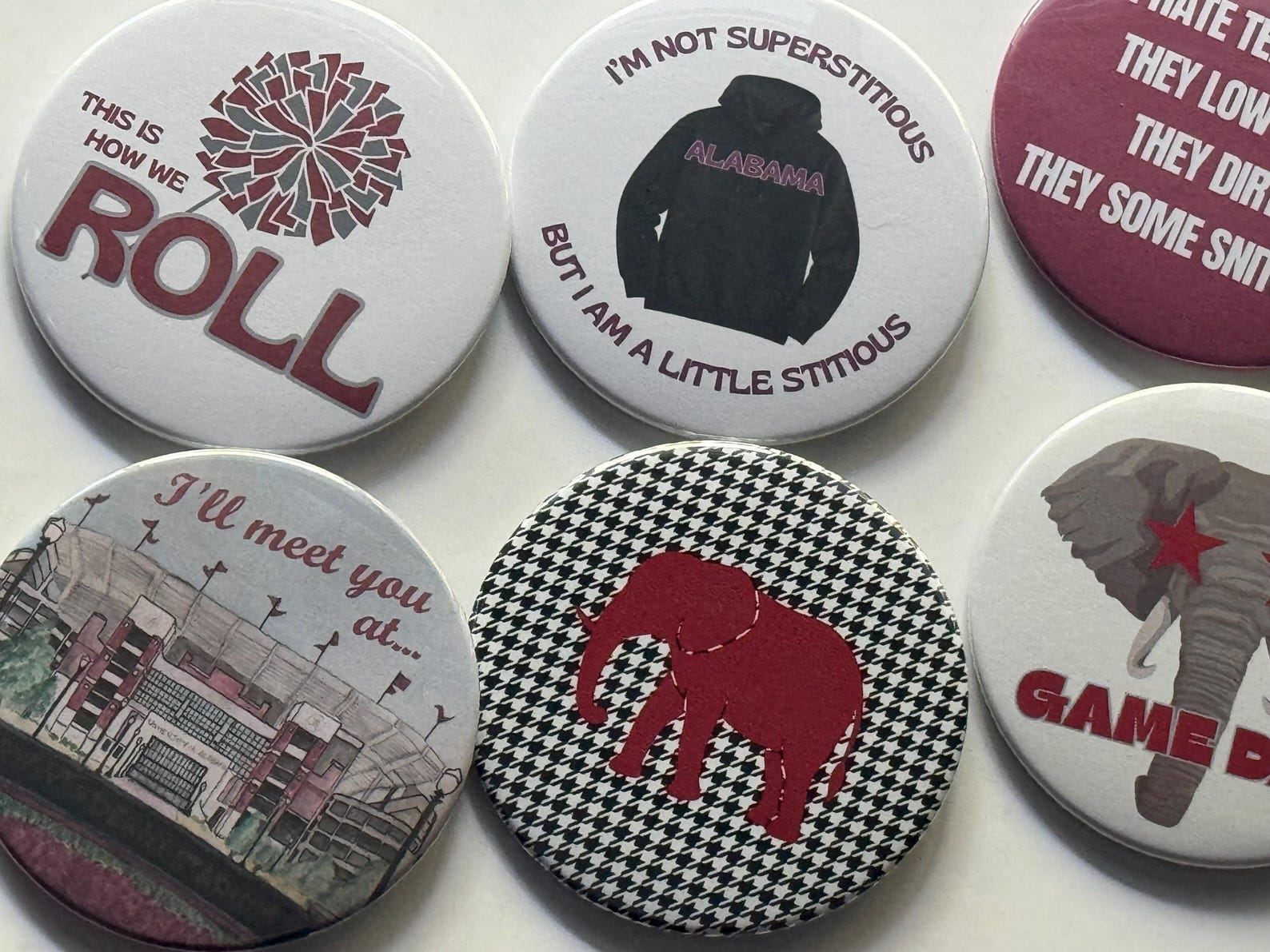 Alabama Fan Game Day Buttons 3” - Etsy