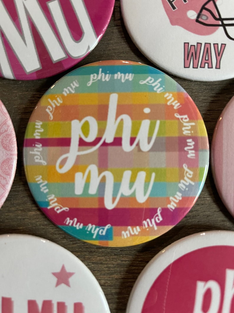 Phi Mu Button Set (7) - 3" Buttons - Etsy