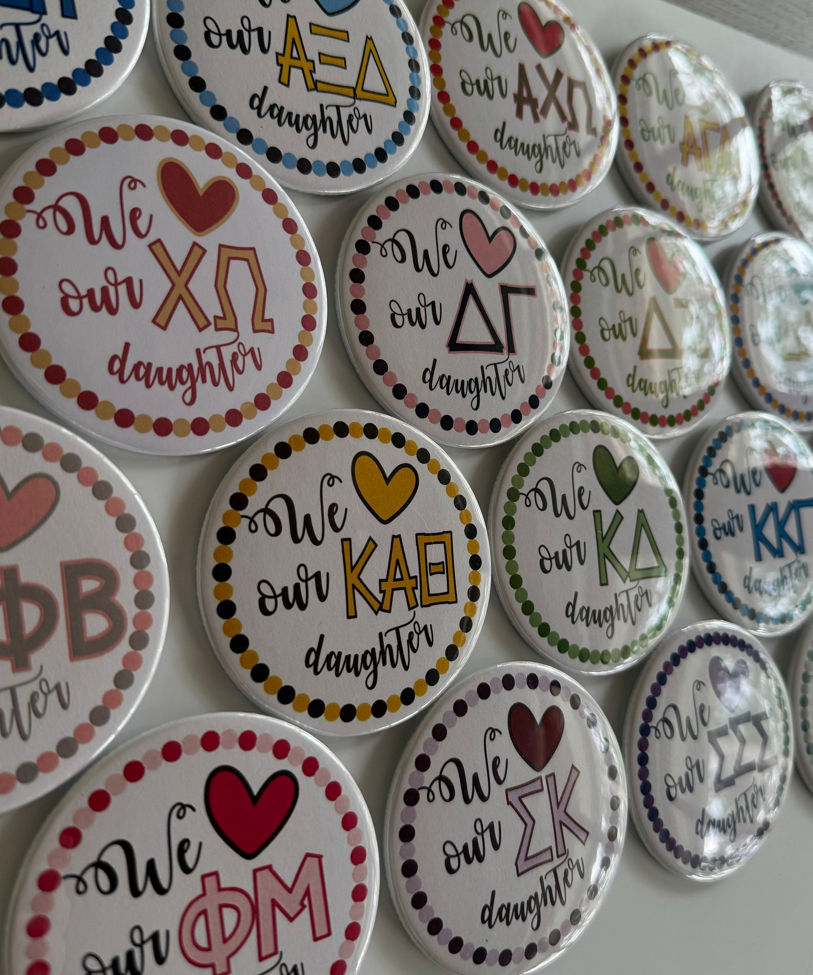 Sorority 3" Game Day Button - Love Our Daughter - Etsy