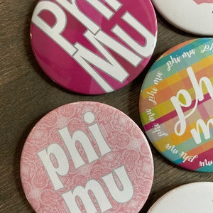 Phi Mu Button Set (7) - 3" Buttons - Etsy