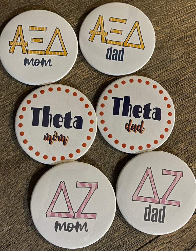 Sorority Mom/dad Button Set (2) - 3" Buttons - Etsy