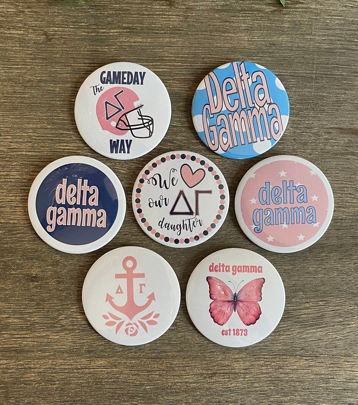 Delta Gamma Button Set (7) - 3" Buttons - Etsy