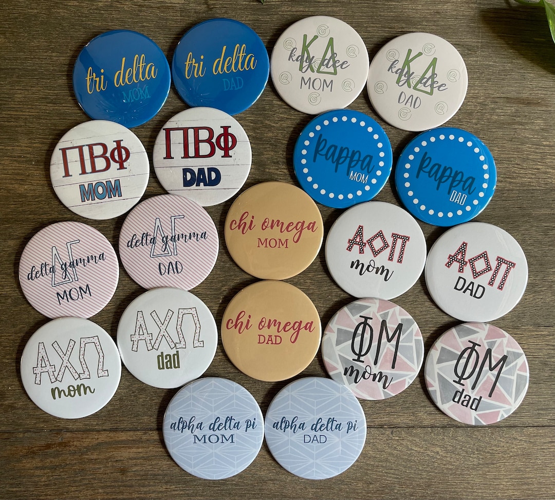 Sorority Mom/dad Button Set (2) - 3" Buttons - Etsy