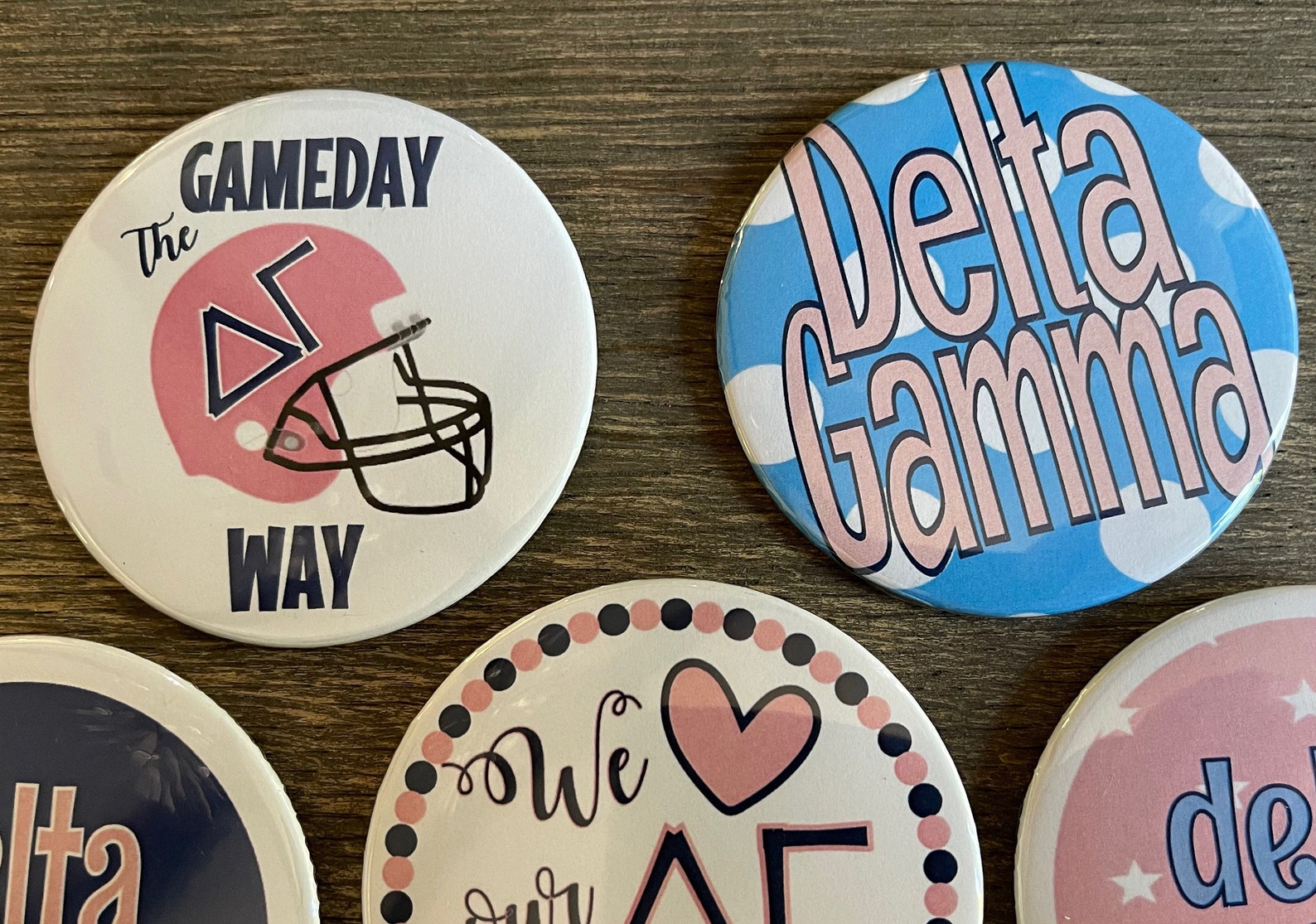 Delta Gamma Button Set (7) - 3" Buttons - Etsy