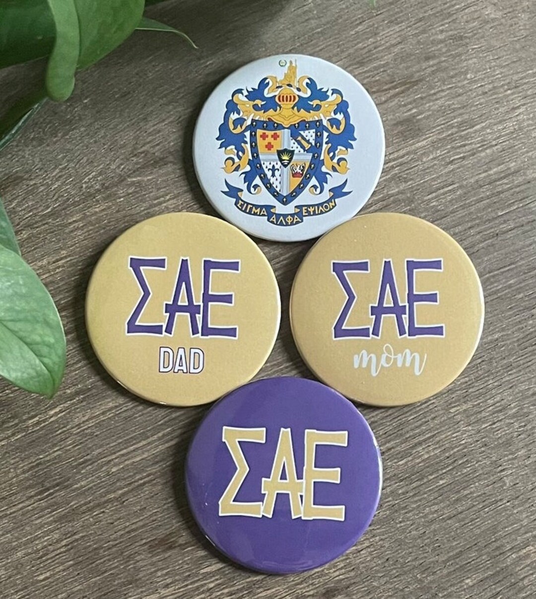 Sigma Alpha Epsilon Button Set (4) - 3" Pin Back - Etsy