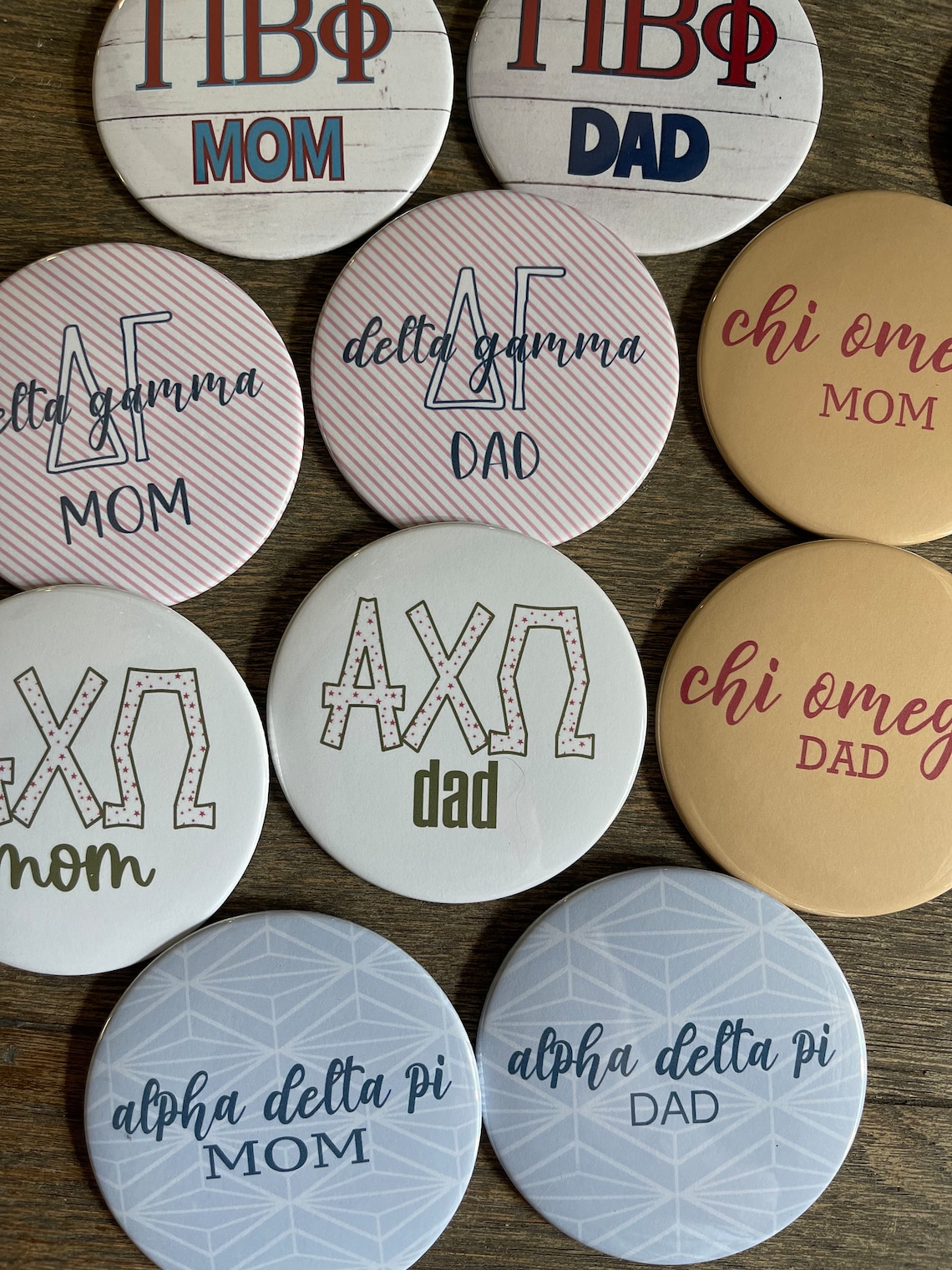 Sorority Mom/dad Button Set (2) - 3" Buttons - Etsy