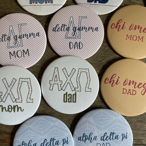 Sorority Mom/dad Button Set (2) - 3" Buttons - Etsy