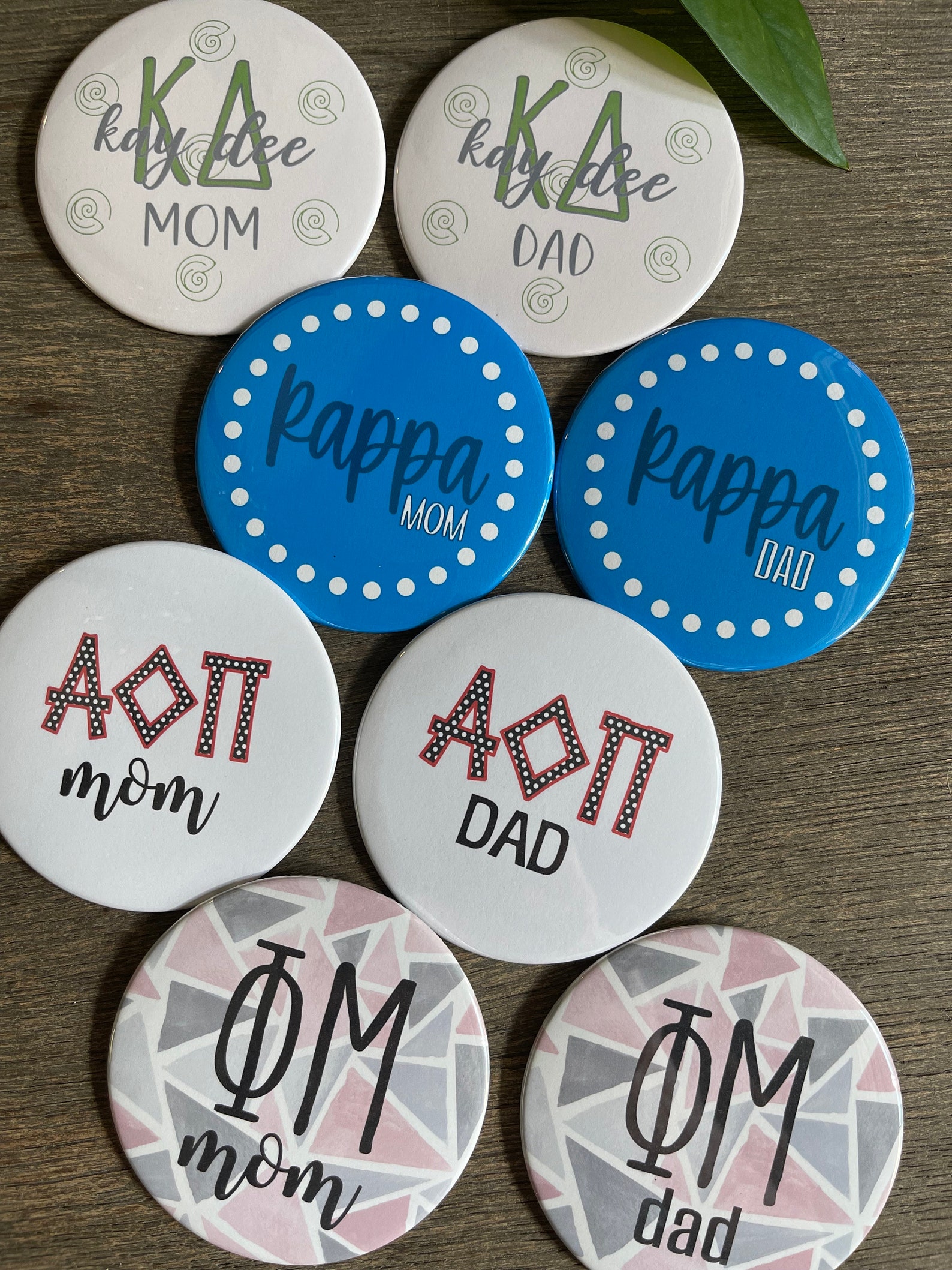 Sorority Mom/dad Button Set (2) - 3" Buttons - Etsy