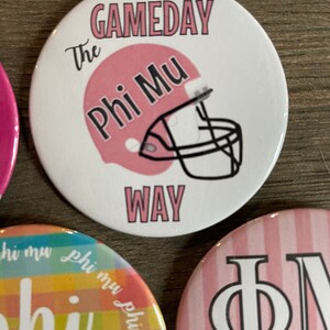 Phi Mu Button Set (7) - 3" Buttons - Etsy
