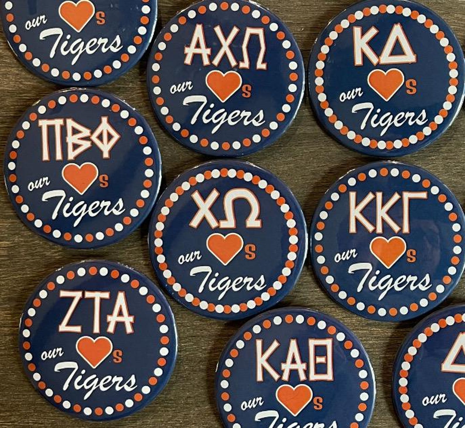Sorority 3" Game Day Button - Navy With Dots - Etsy