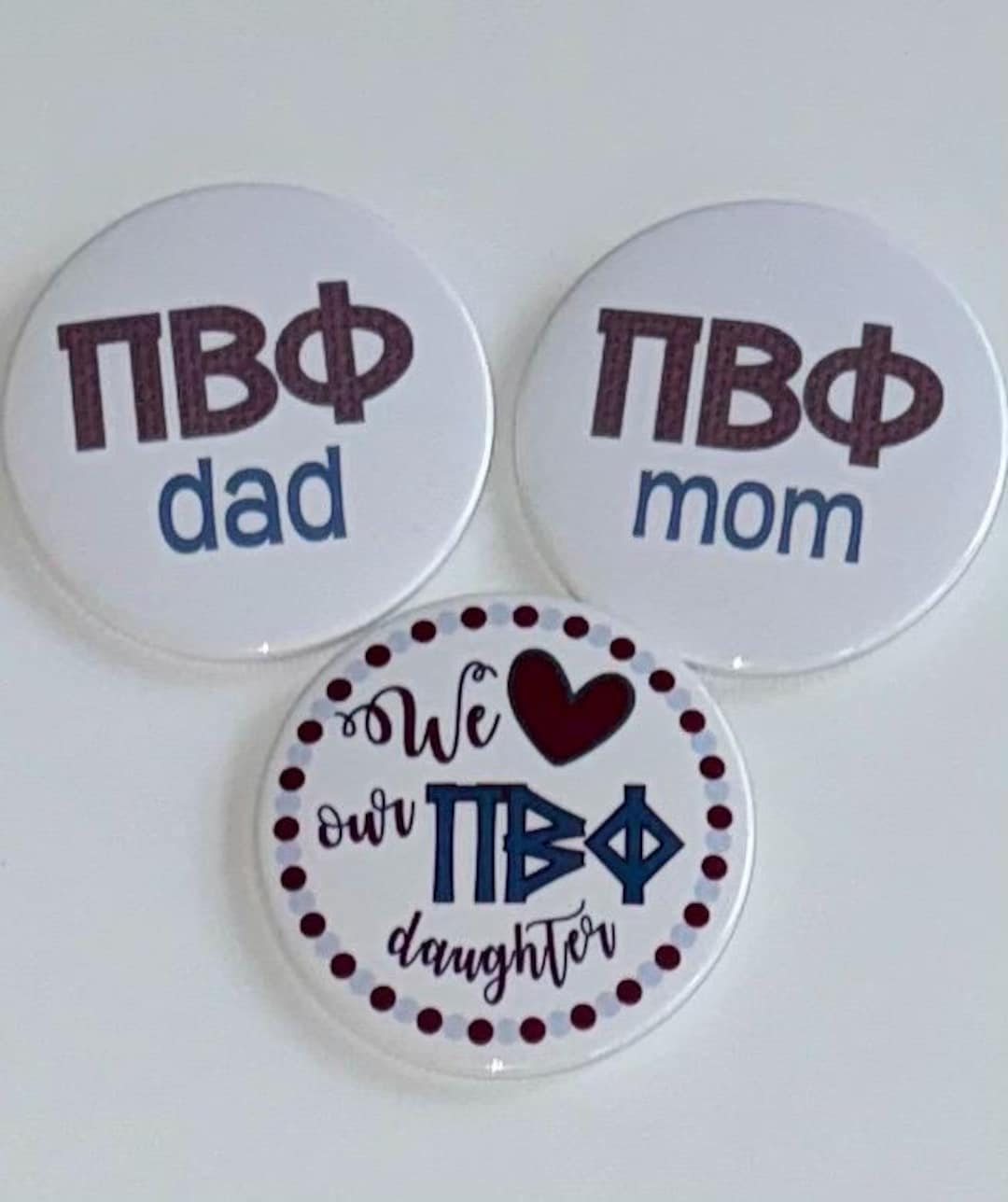 Pi Beta Phi Mom/dad Button Set (3) - 3" Buttons - Etsy