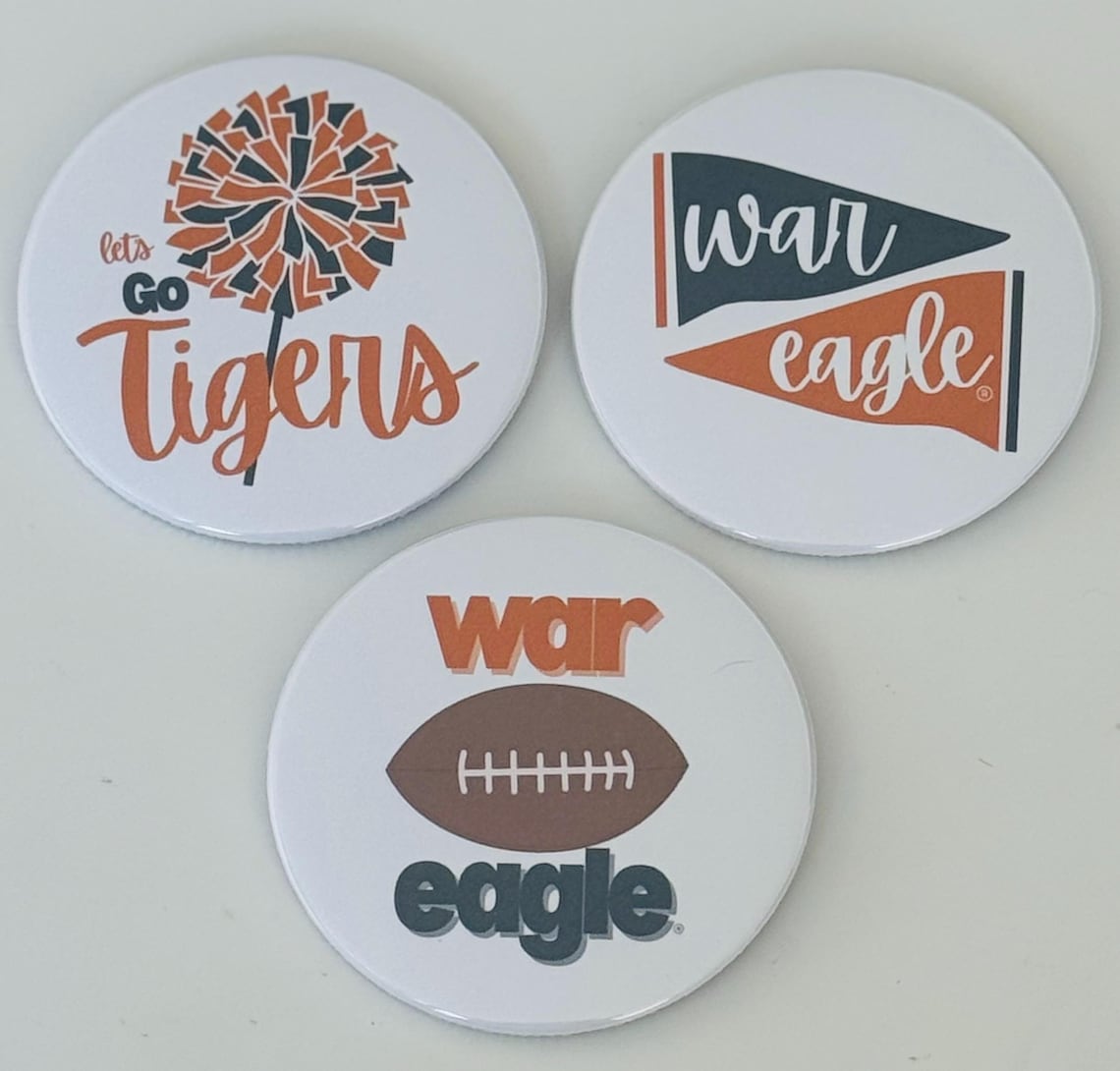 Auburn Football Buttons - 3" - Etsy