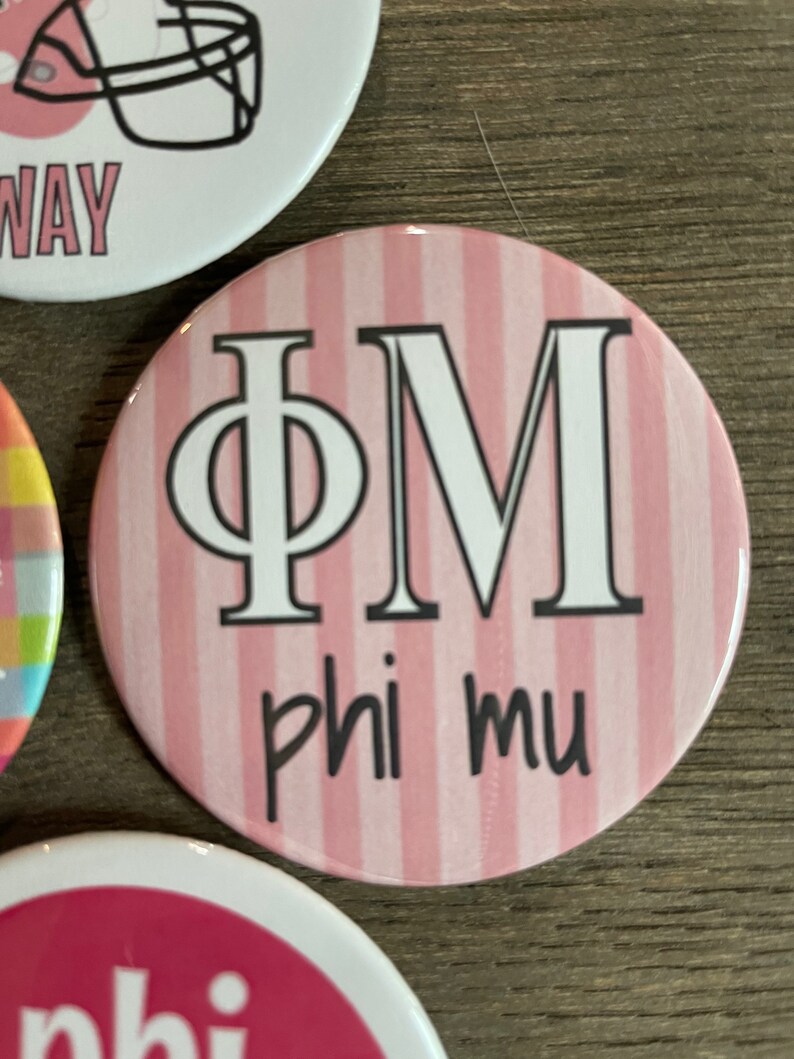 Phi Mu Button Set (7) - 3" Buttons - Etsy