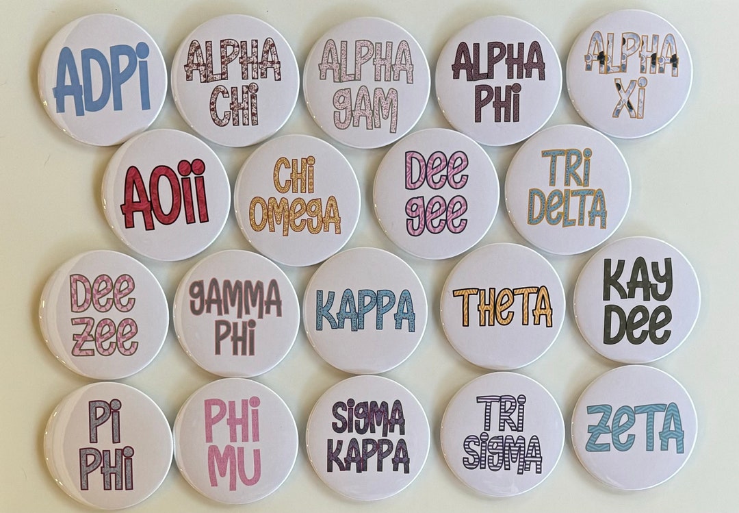 Sorority 3" Game Day Button - White Background - Etsy