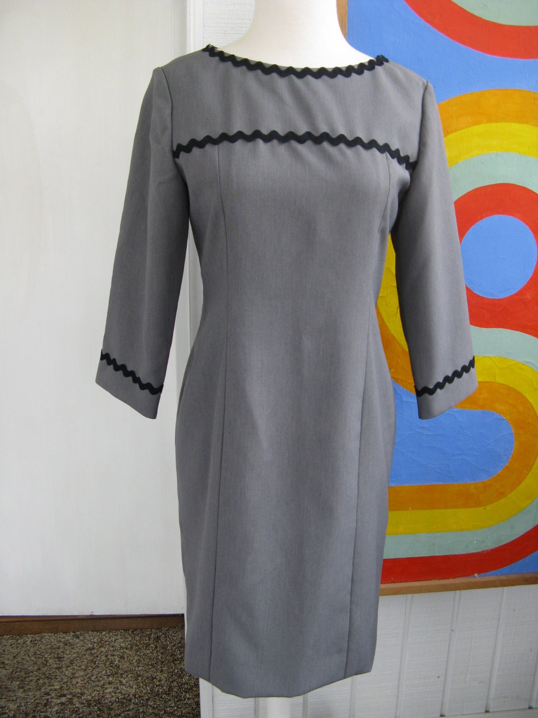 60s Handmade Rick Rack Dress / L / XL - Etsy