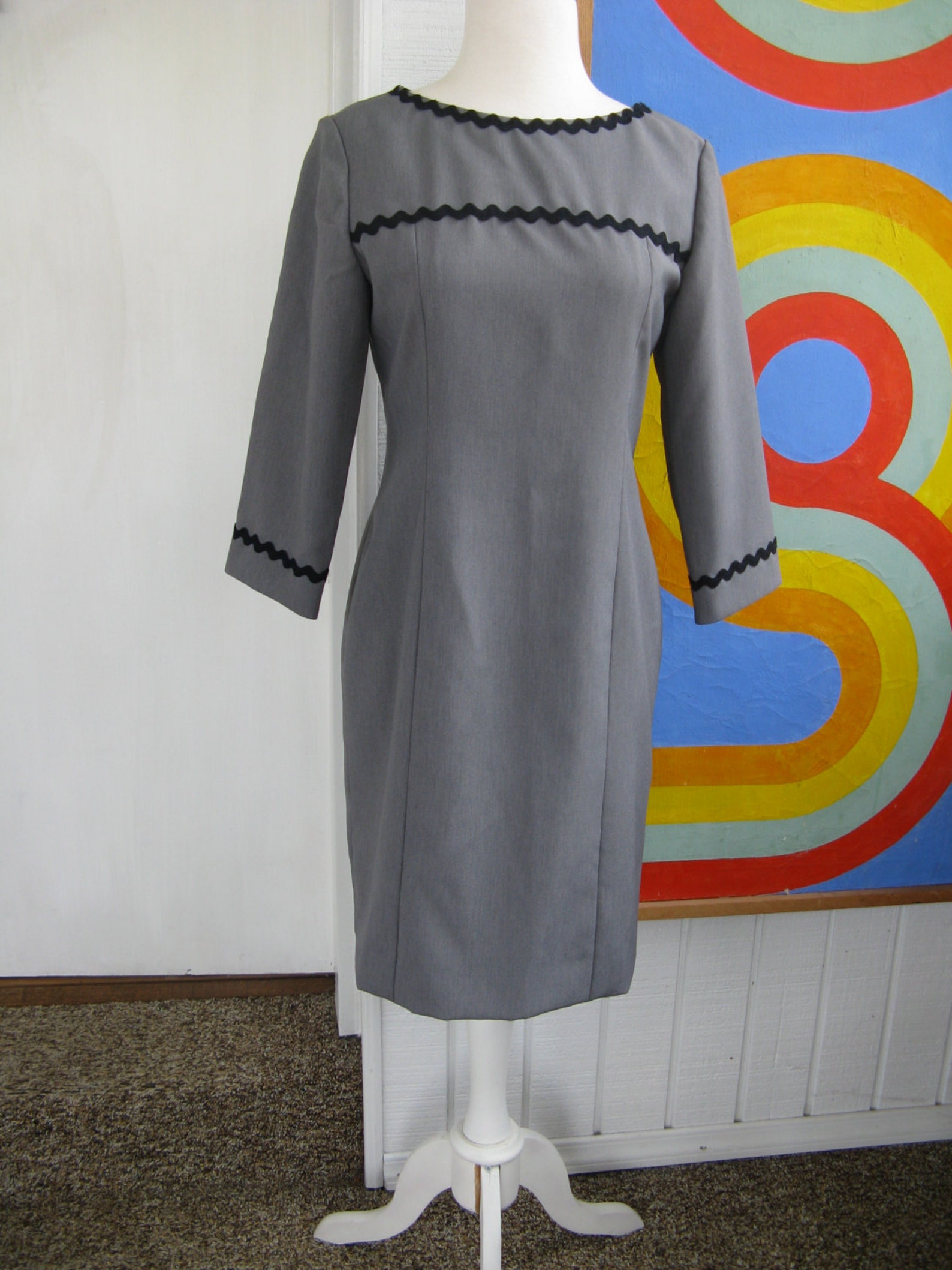 60s Handmade Rick Rack Dress / L / XL - Etsy