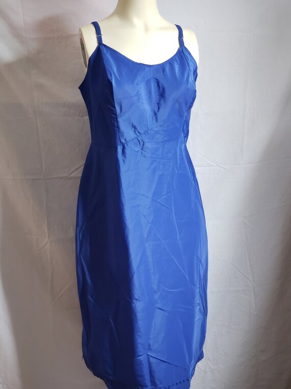 1950s Blue Eyelet Dress by Ann Colby with Slip / XL - Gem