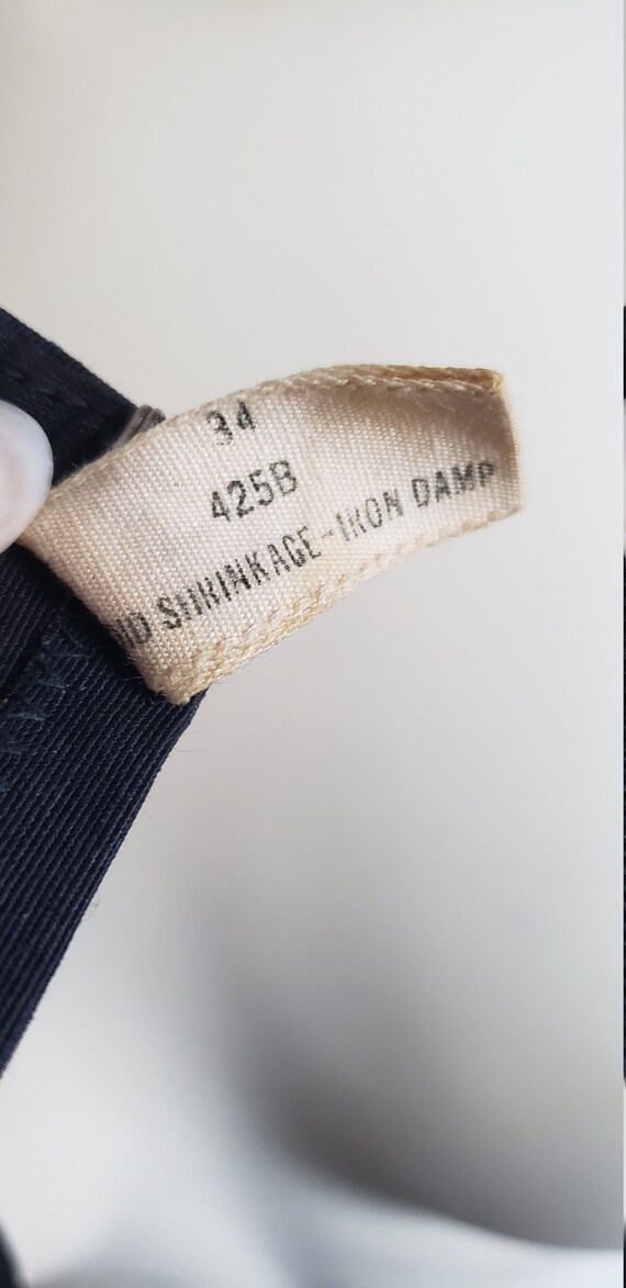 50s / 60s Black Satiny Bra with Bow - Gem