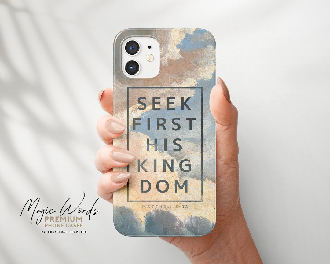 Matthew 6:33 Christian Phone Case, Vintage Cloud Art - Etsy