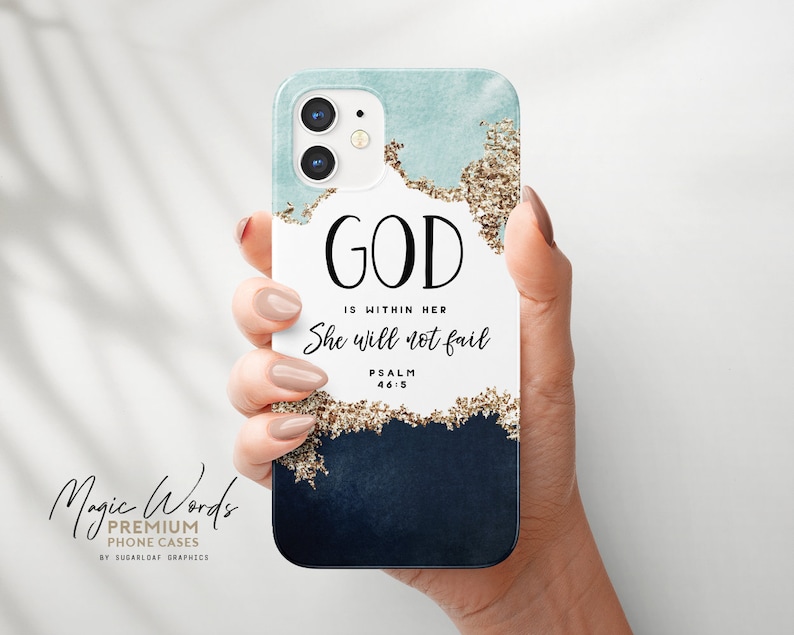 God is Within Her She Will Not Fall Psalm 46:5 Phone Case Bible Verse iPhone Case Christian ...