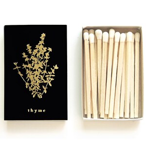 Thyme Botanical Matchbox. Pretty Herb Matchbook. Foil Press Matches ...