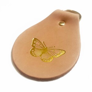 Embossed Tiny Treasure Keychain. Pretty, Durable Genuine Leather Key ...