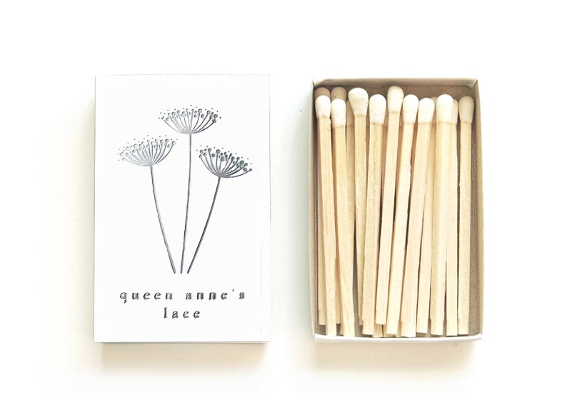 Queen Anne's Lace Botanical Matchbox. Pretty Matches. - Etsy