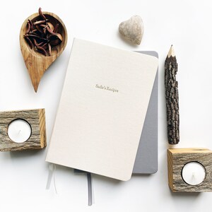 Custom Text Foil Embossed Linen Notebook. Personalized Linen - Etsy