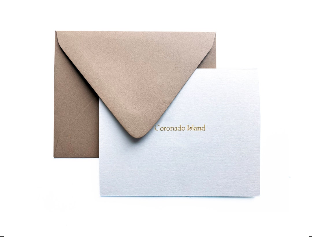 Custom Text Note Cards With Foil Pressed Name or Phrase. Customized ...