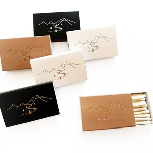 Snow Capped Mountains Matchbox. Ski, Snowboard, Snowshoe, Sled Lover ...