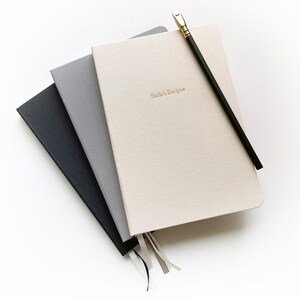 Custom Text Foil Embossed Linen Notebook. Personalized Linen - Etsy