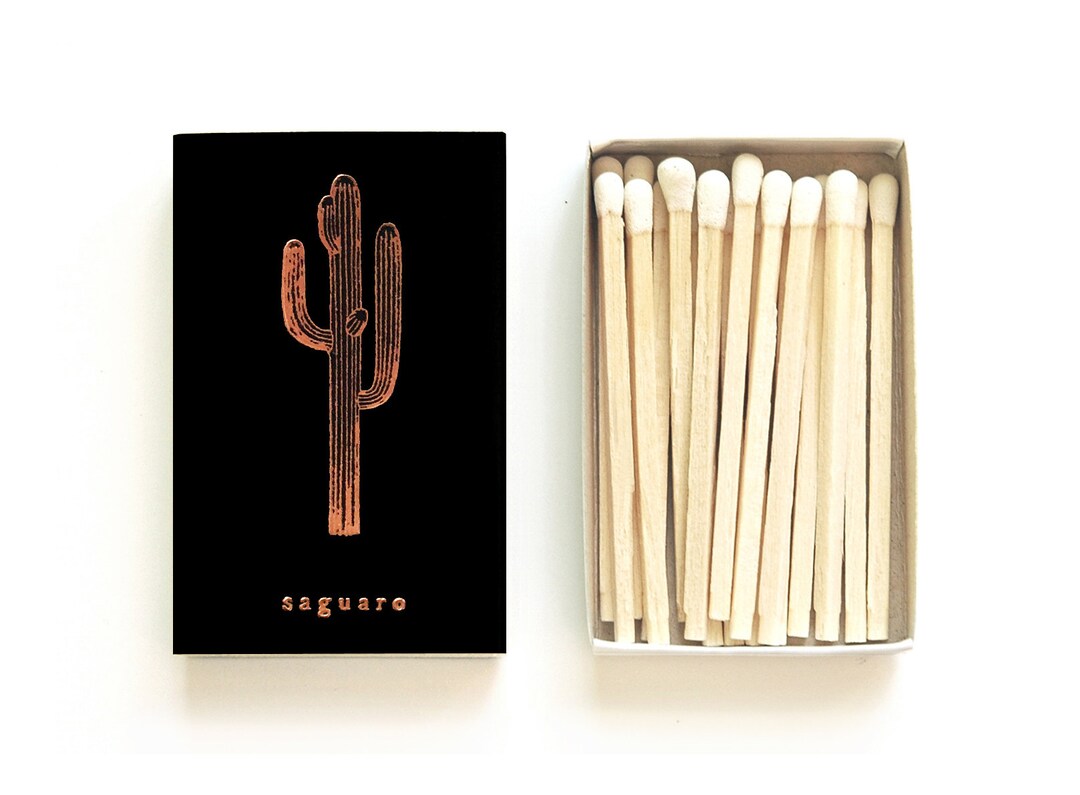 Saguaro Cactus Botanical Matchbox. Cacti Print Matches. Nature Lover ...