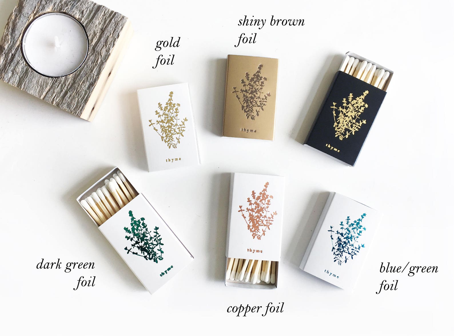 Thyme Botanical Matchbox. Pretty Herb Matchbook. Foil Press | Etsy