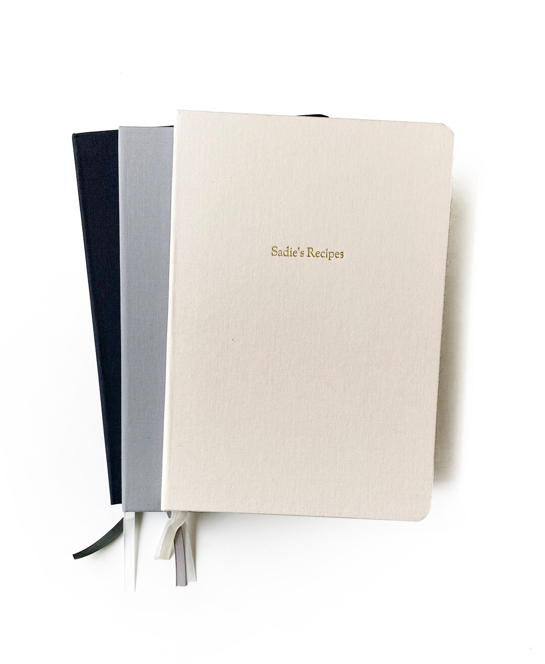 Custom Text Foil Embossed Linen Notebook. Personalized Linen - Etsy