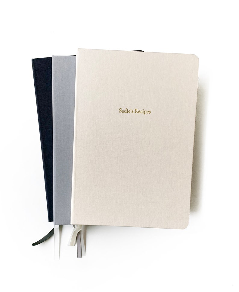 Custom Text Foil Embossed Linen Notebook. Personalized Linen - Etsy