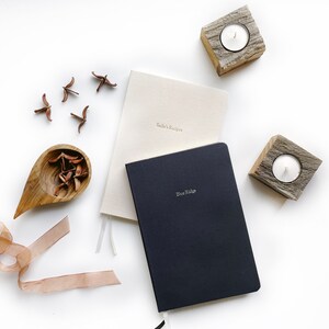 Custom Text Foil Embossed Linen Notebook. Personalized Linen Bound ...